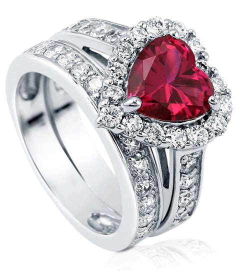 Berricle 925 Sterling Silver Heart Shaped Cubic Zirconia Cz Halo