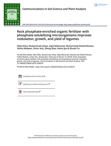 Pdf Phosphate Enriched Organic Fertilizer With Phosphate Solubilizing