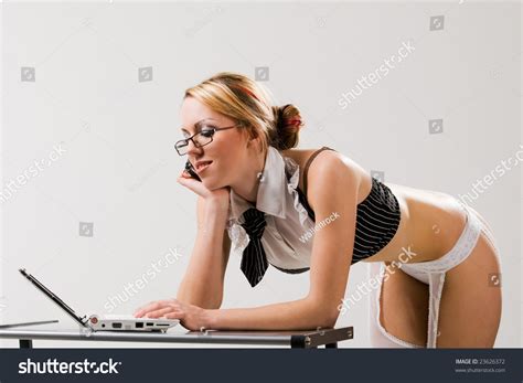 Sexy Girl Wearing Very Short Skirt Foto Stok Shutterstock