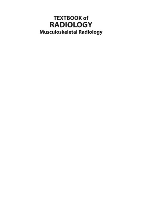 Solution Textbook Of Radiology Musculoskeletal Radiology Studypool