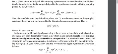 Solved Let X T Be A Continuous Signal The Sampling Chegg