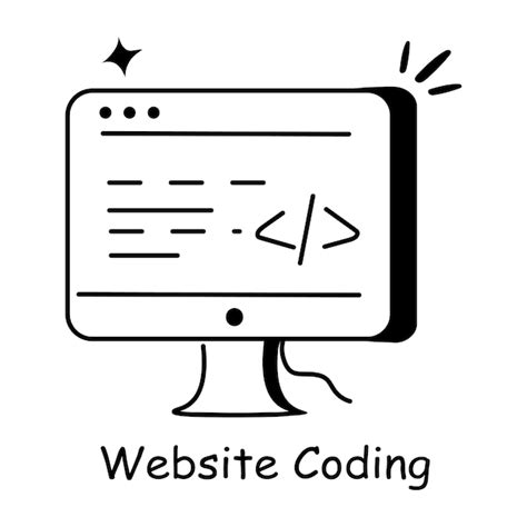Premium Vector A Hand Drawn Icon Depicting Website Coding