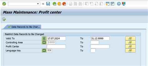 Ke55 Tcode In Sap Mass Maintenance Profit Center Master Data