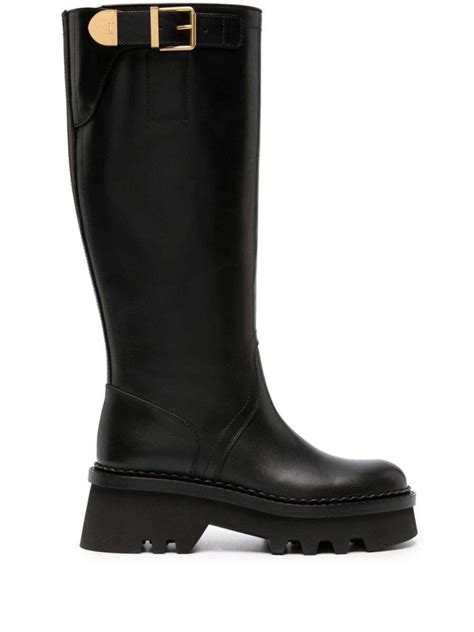 Womens Chloé Knee High Rubber Boots Editorialist