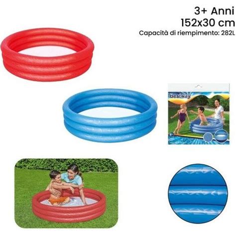 Trade Shop Traesio Piscine Gonflable Unie Effet Glace 3 Anneaux