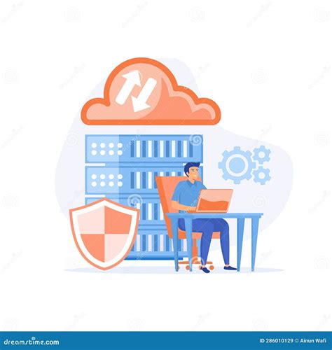 Cloud Computing Concept Data Center File Management Stock Vector
