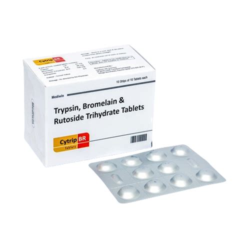 Trypsin 48 Mg Bromelain 90 Mg Rutoside Trihydrade 100 Mg Manufacturers And Supplier