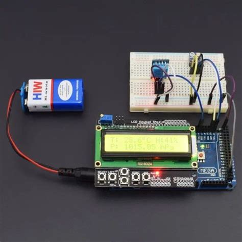 Make A Weather Station Project With Bmp180 Dht11 Sensor And 16 2 Lcd
