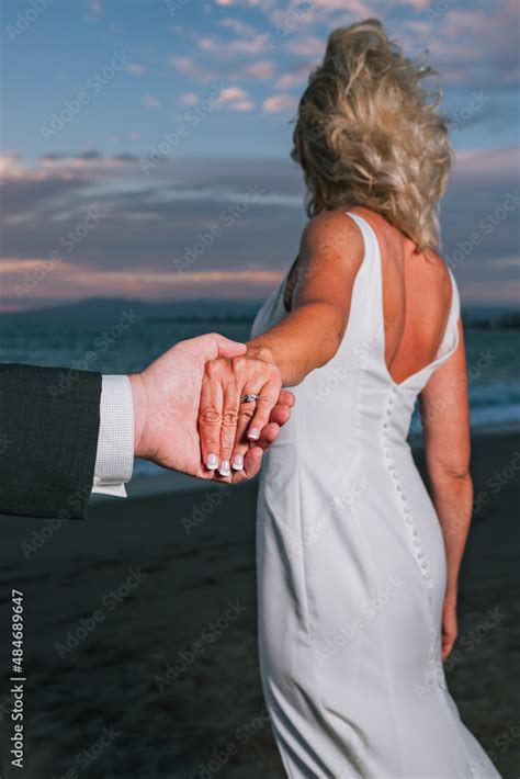 Bride Showing Her Ring Just Got Married In A Beautiful Beach In Puerto