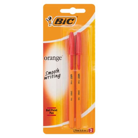 Bic Orange Smooth Writing Ball Point Pen Fine Red 2s Superb Hyper