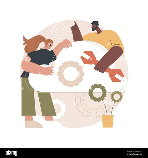 Cloud Engineering Abstract Concept Vector Illustration Cloud Based Computing Hosted Data