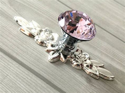 Pink Glass Knobs Dresser Knob Pull Crystal Drawer Knobs Pulls