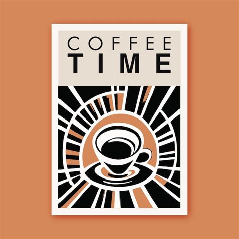 Coffee Time Vector Imprimible Minimalista Moderno Cartel Arte Vector