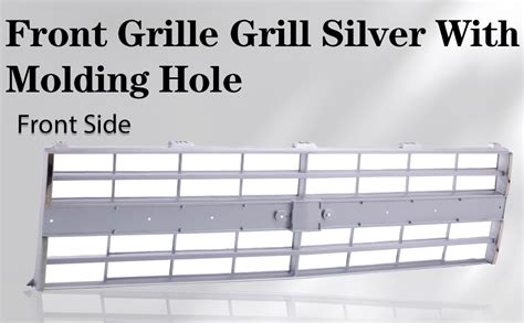 Justdrivably Front Grille Grill Silver With Molding Hole
