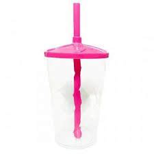 Copo Twister Ml Transparente Tampa E Canudo Roxo DNA PRESENTESJC