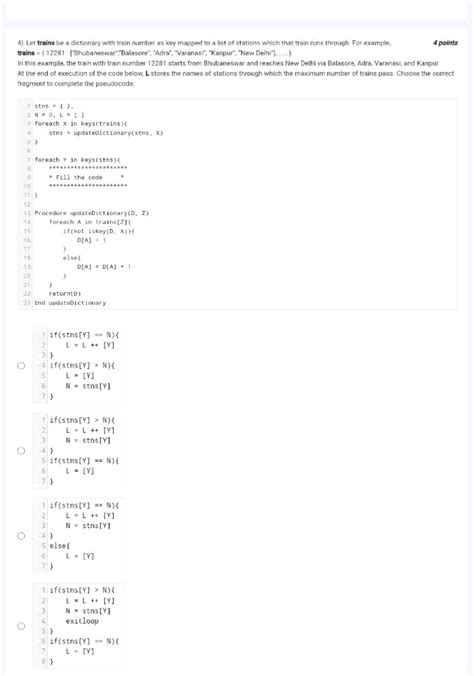 4 Let Trains Be A Dictionary With Train StudyX