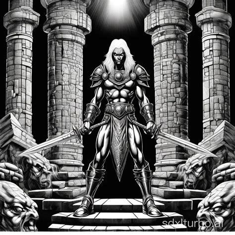 Dynamic Drow Warrior In Vintage Black And White Comic Style Sdxl Free