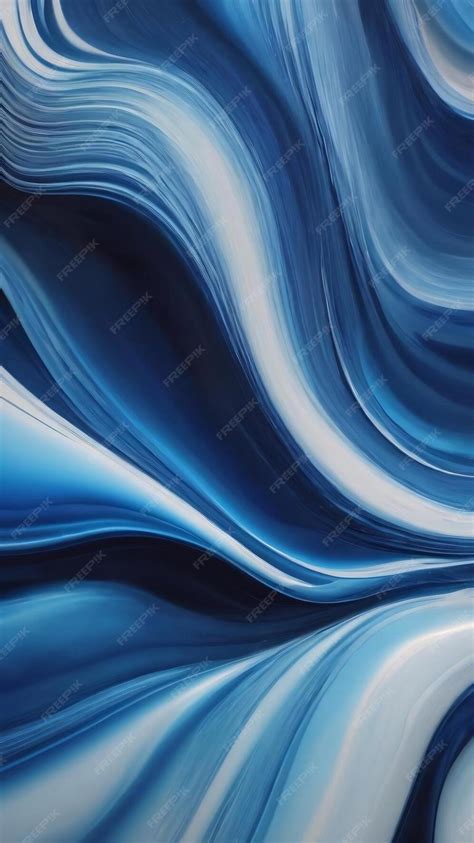 Premium Photo Blue Abstract Liquid Wave Background Flowing Liquid Generative Ai