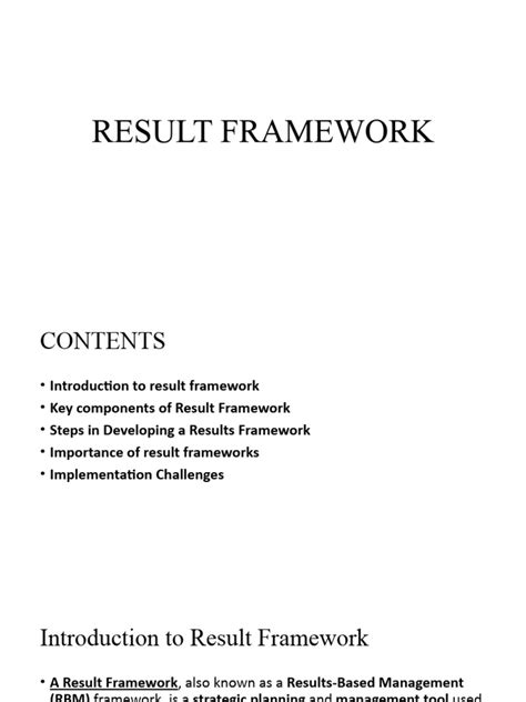 Result Framework Pdf Performance Indicator Maternal Death