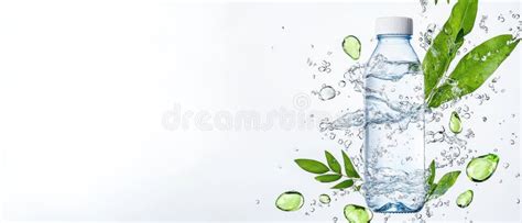 Fresh Water Bottle Leaves Contaminant Removal Concept Stock