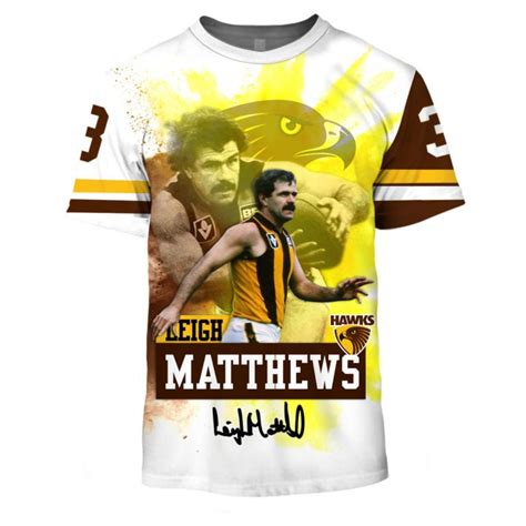 Afl Hawthorn Hawks Leigh Matthews 3 T Shirt