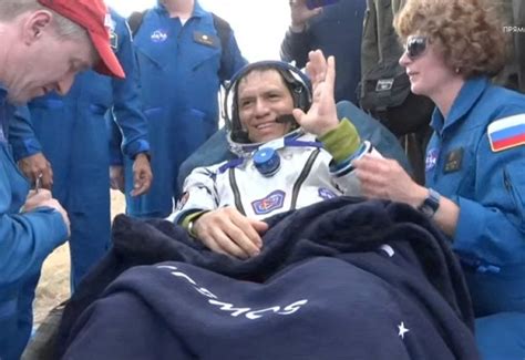 Three Astronauts Return To Earth After A Year In Space Nasas Frank