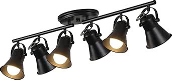 Keesfu 6 Light Track Lighting Kitblack Semi Flush Mount Ceiling Light
