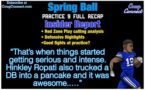 Spring Ball Practice 9 Full Recap Insider Report CougConnect The Premier NIL Provider For
