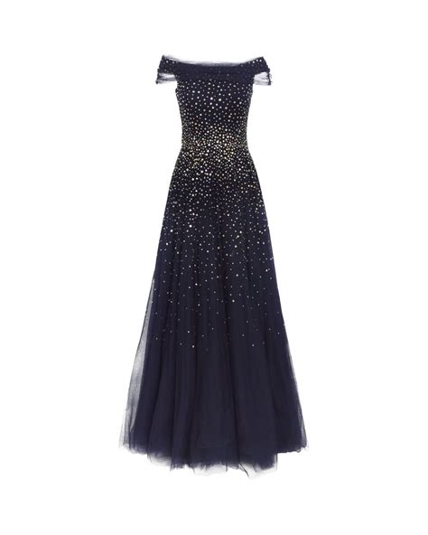 Jenny Packham Chiffon Shayla Gown In Blue Lyst