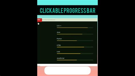 clickable progress bar using html css mamtafulwary html youtube