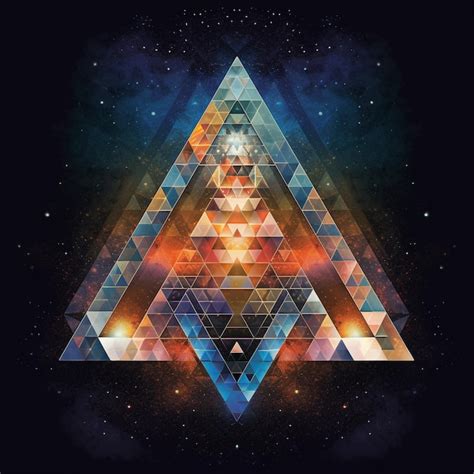 Premium Photo Triangle Fractal Poster Design