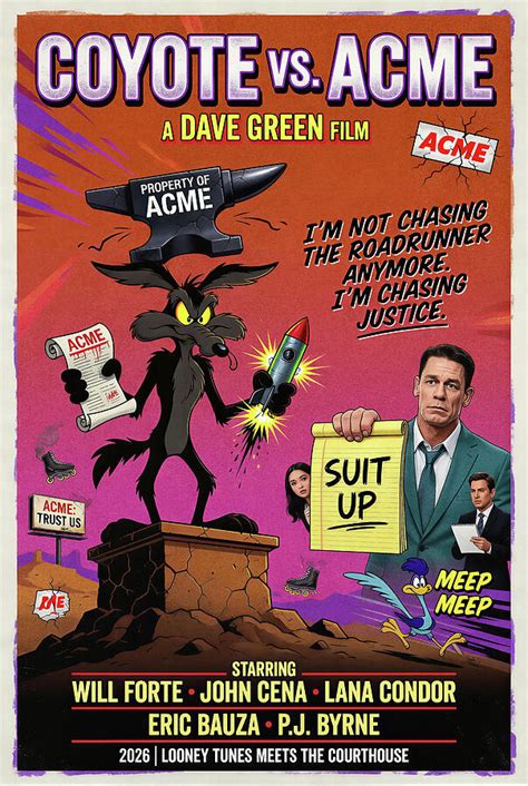 Coyote Vs Acme Minimal Movie Poster Retro Film Poster Vintage