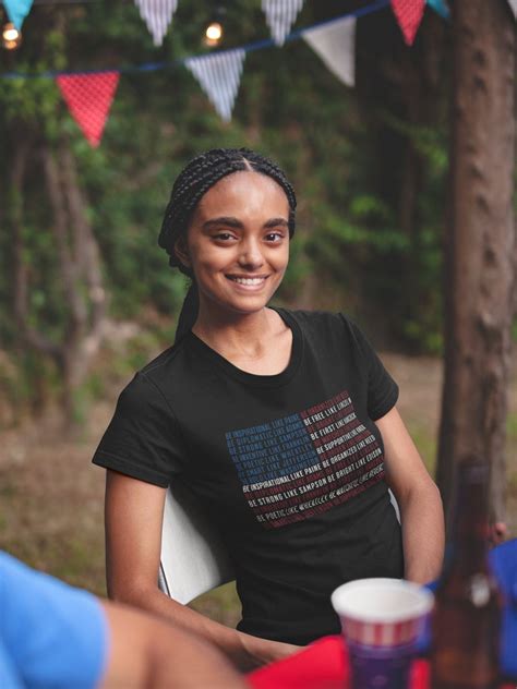Vintage American Flag Tee With Inspirational Historical Figures United