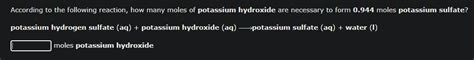 Solved According To The Following Reaction How Many Moles