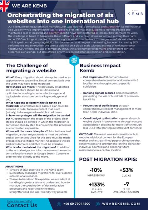 Orchestrating The Migration Of Six Websites Into One International Hub Kemb Gmbh Your Orchestrating The Migration Of Six Websites Into One International Hub Kemb Gmbh Your