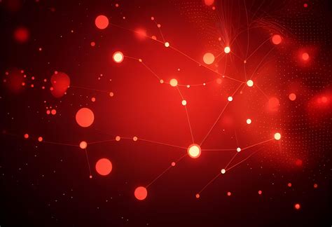 Abstract Red Technology Background With Connection Lines And Dots Illustration Generative Ai