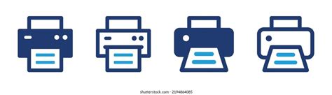 Printer Icon Set Printout Symbol Printing Stock Vector Royalty Free