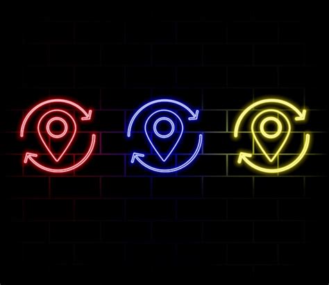 Premium Vector Neon Map Pin Icon Glowing Neon Marker Sign Outline