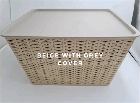 Premium Multi Purpose Stackable Storage Organizer Basket Box With Lid Kotak Bakul Susunan