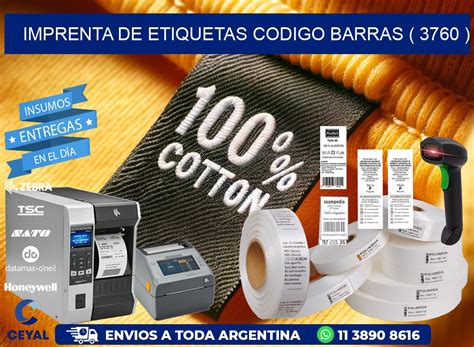 Imprenta De Etiquetas Codigo Barras 3760 Impresoras Etiquetas