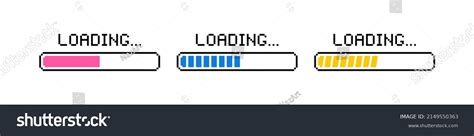 Pixel Art Bit Loading Bar Concept Stock Vector Royalty Free Shutterstock