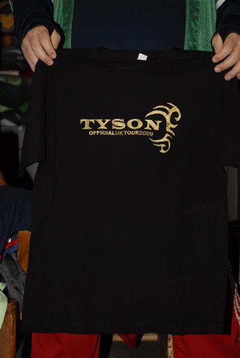 Mike Tyson Official Uk Tour T Shirt Stitched Gold Log Gem