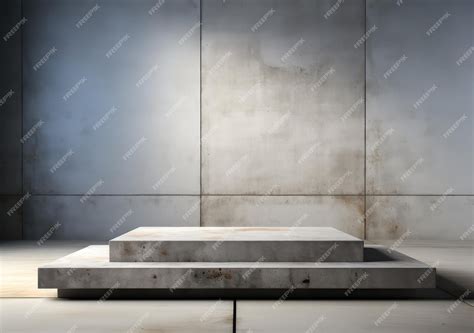 빈 콘크리트 원형 콘크리트 연단 바닥이 있는 현대 연단의 추상적 디자인 디자인을 위한 디스플레이 플랫폼을 위한 받침대빈 제품