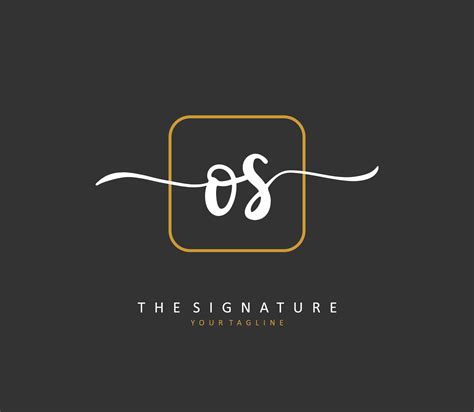 O S Os Initial Letter Handwriting And Signature Logo A Concept