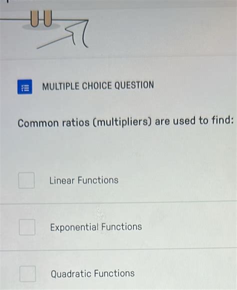 solved multiple choice question common ratios multipliers are used