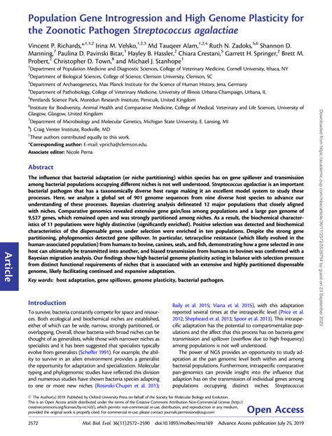 Pdf Population Gene Introgression And High Genome Plasticity For The
