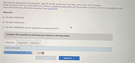 Solved Trey Has Two Dependents His Daughters Ages And Chegg