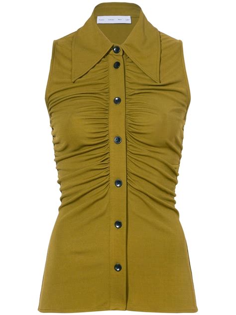 Proenza Schouler White Label Florence Sleeveless Top Green FARFETCH