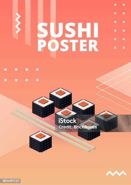 인쇄 및 디자인을 위한 초밥 포스터 벡터 일러스트 레이 션입니다 0명에 대한 스톡 벡터 아트 및 기타 이미지 0명 3차원 형태 개념 Istock
