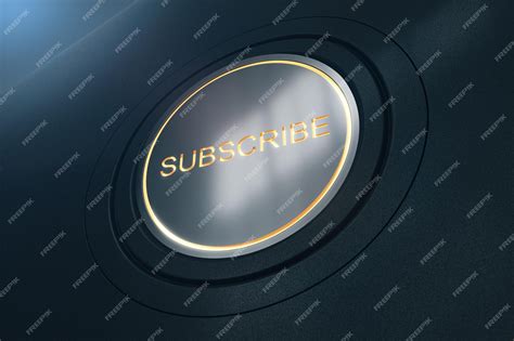 Premium Photo Creative Shiny Subscribe Button On Dark Background 3d
